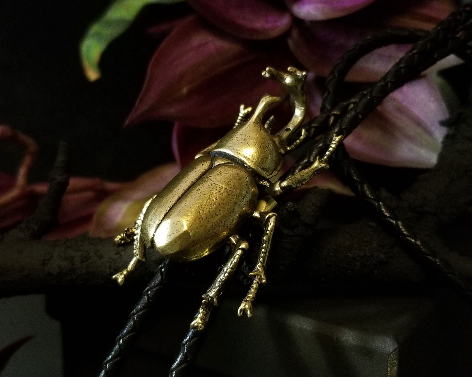 JAPANESE RHINOCEROS Big Bad Beetle Bolos Brass Insect Bolo Tie Men Gift ...