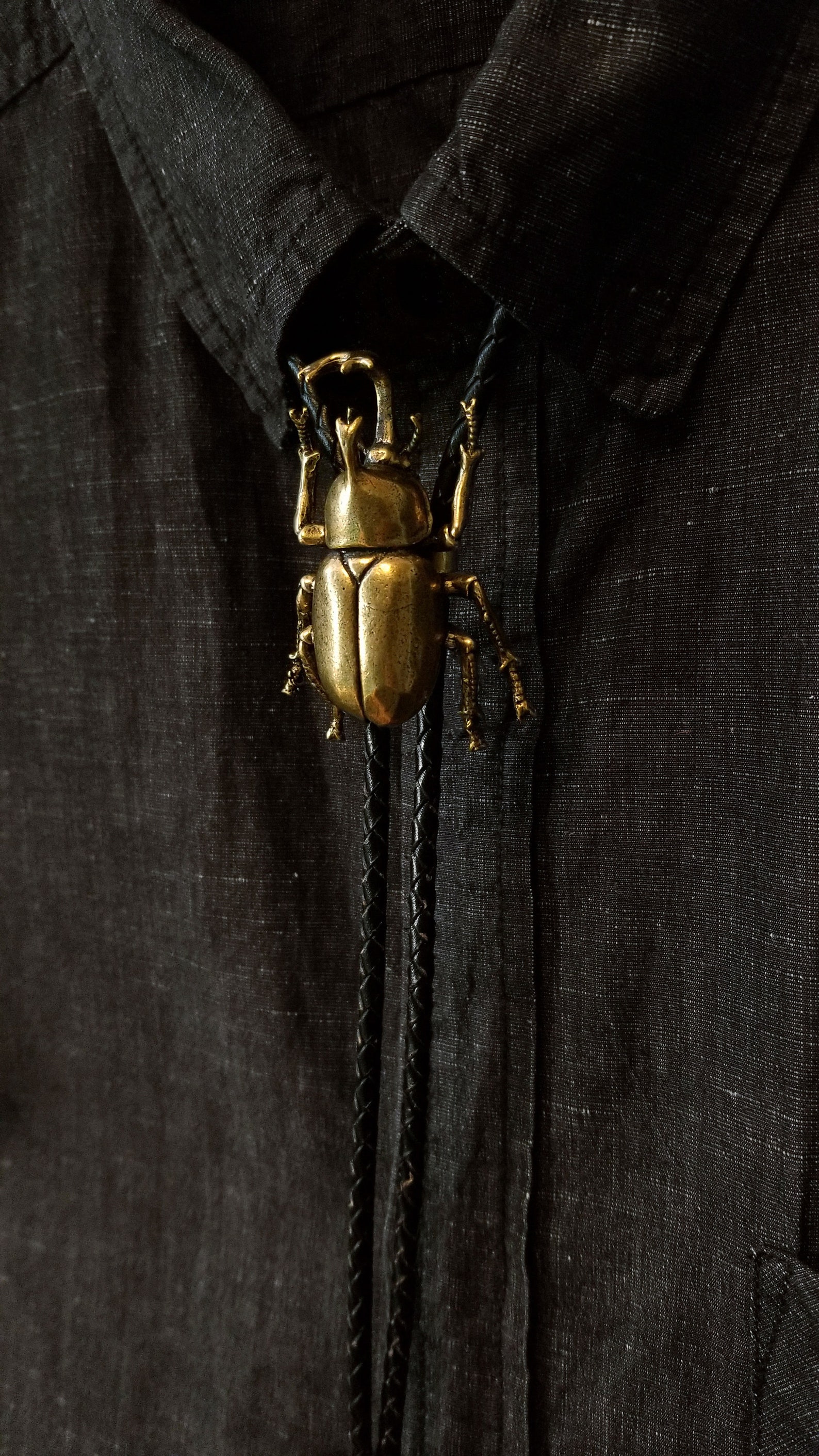 JAPANESE RHINOCEROS Big Bad Beetle Bolos Brass Insect Bolo Tie Men Gift ...