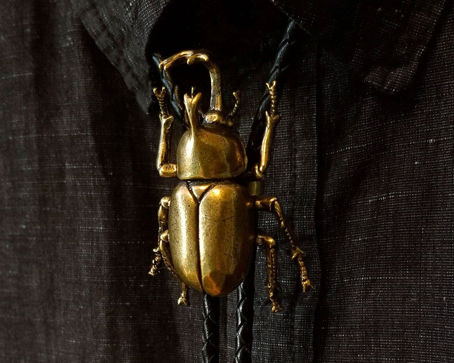 JAPANESE RHINOCEROS Big Bad Beetle Bolos Brass Insect Bolo Tie Men Gift ...