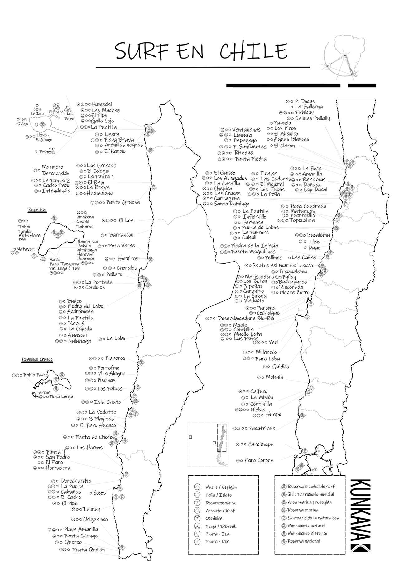 Chile Surf Map, Digital Download File - Etsy