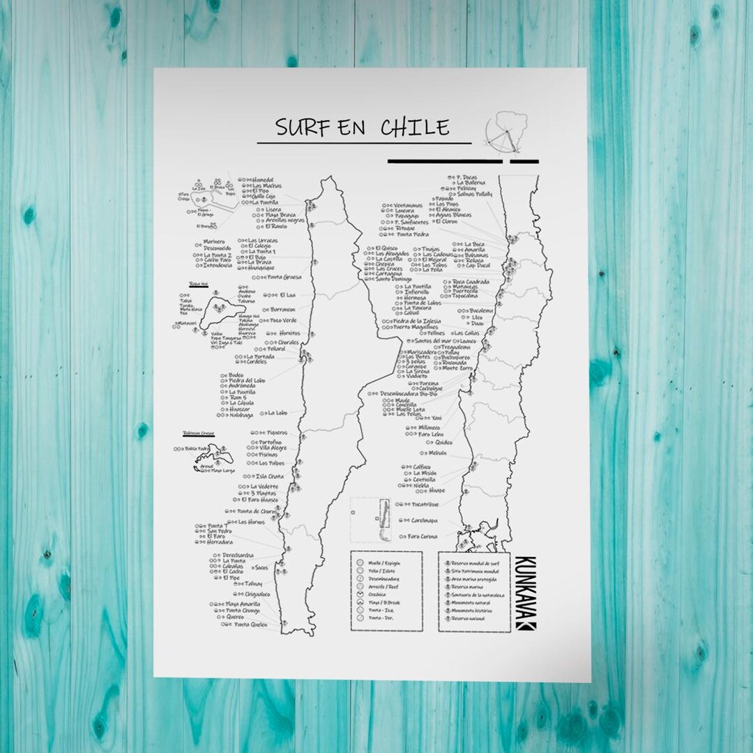 Chile Surf Map, Digital Download File - Etsy Canada