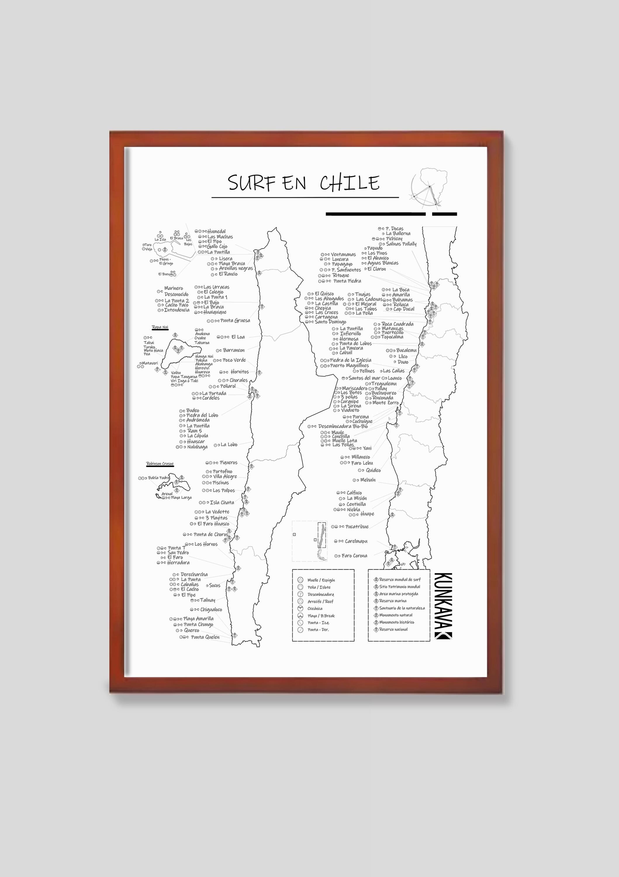 Chile Surf Map, Digital Download File - Etsy
