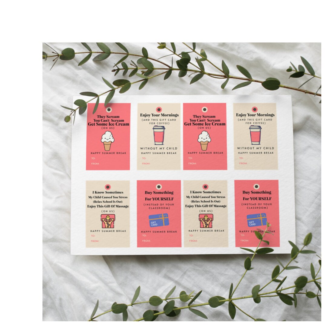 Printable Funny Tags for Teacher Gifts - Etsy
