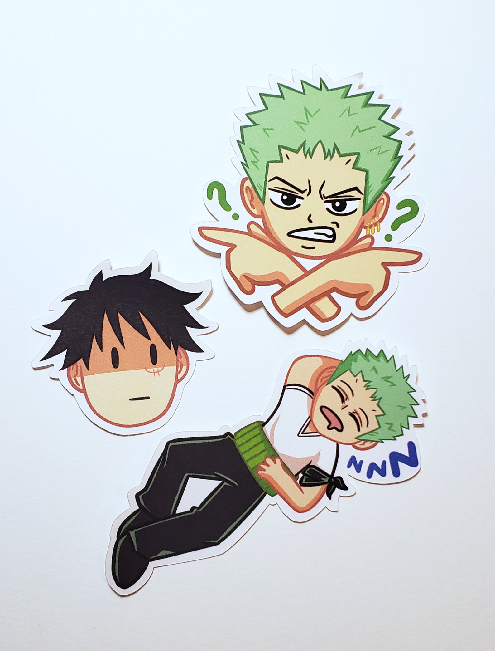 One Piece | Luffy and Zoro Sticker Pack | 3 Piece Sticker Set | Anime ...