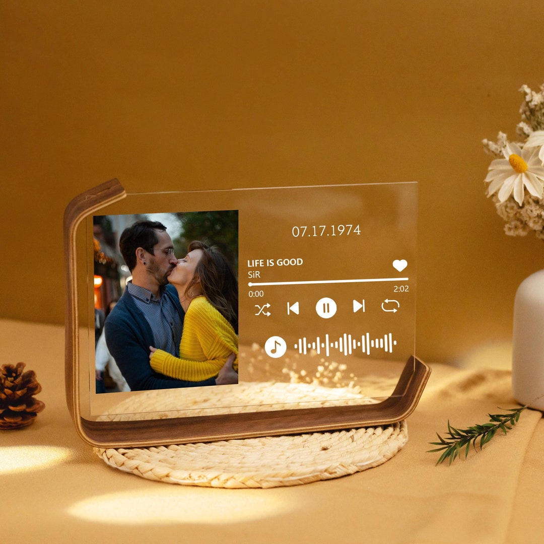 Personalized Gift Song Plaque Anniversary Gift for Him, Acrylic Music ...