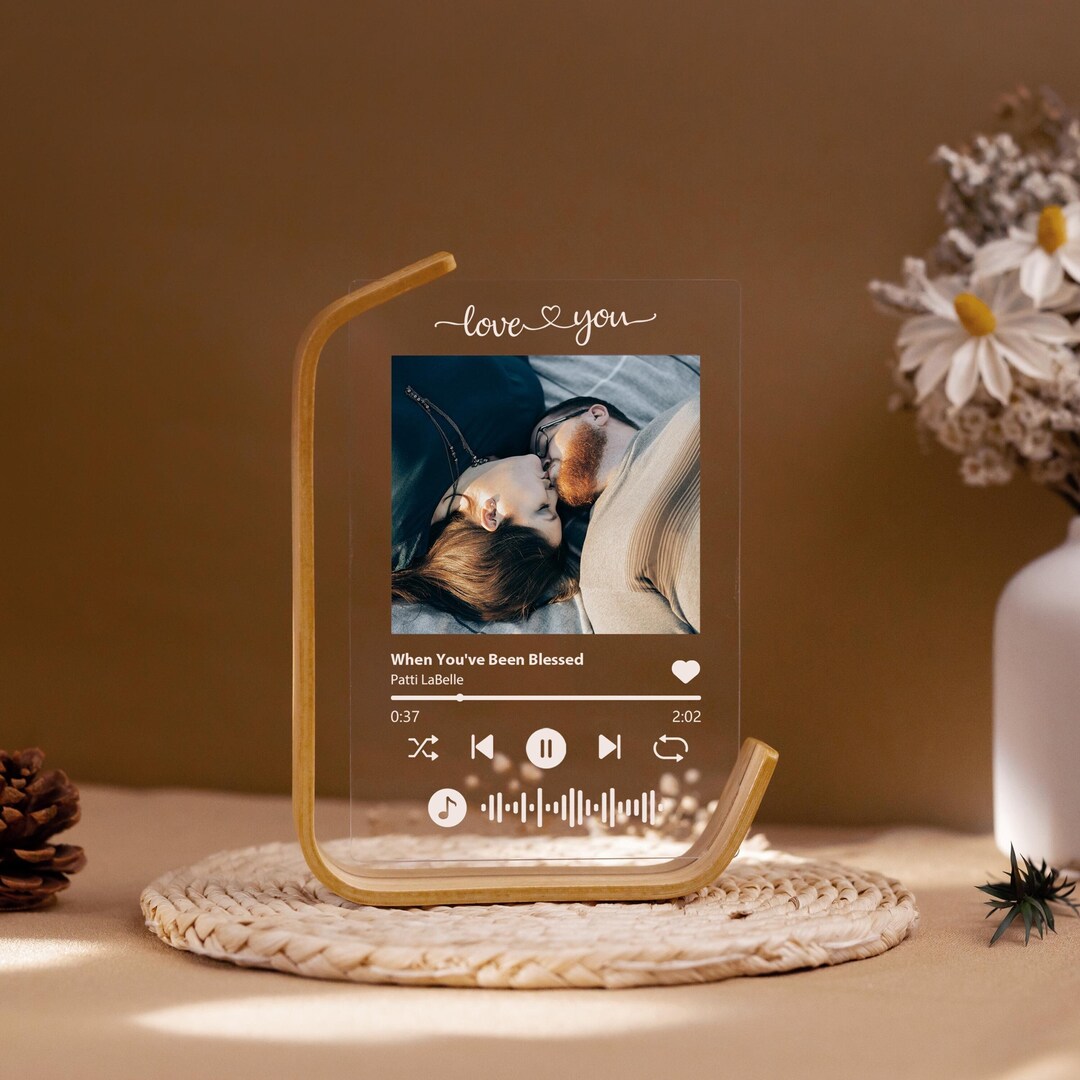 Personalized Gift Song Plaque, Acrylic Music Plaque, Photo and Music ...