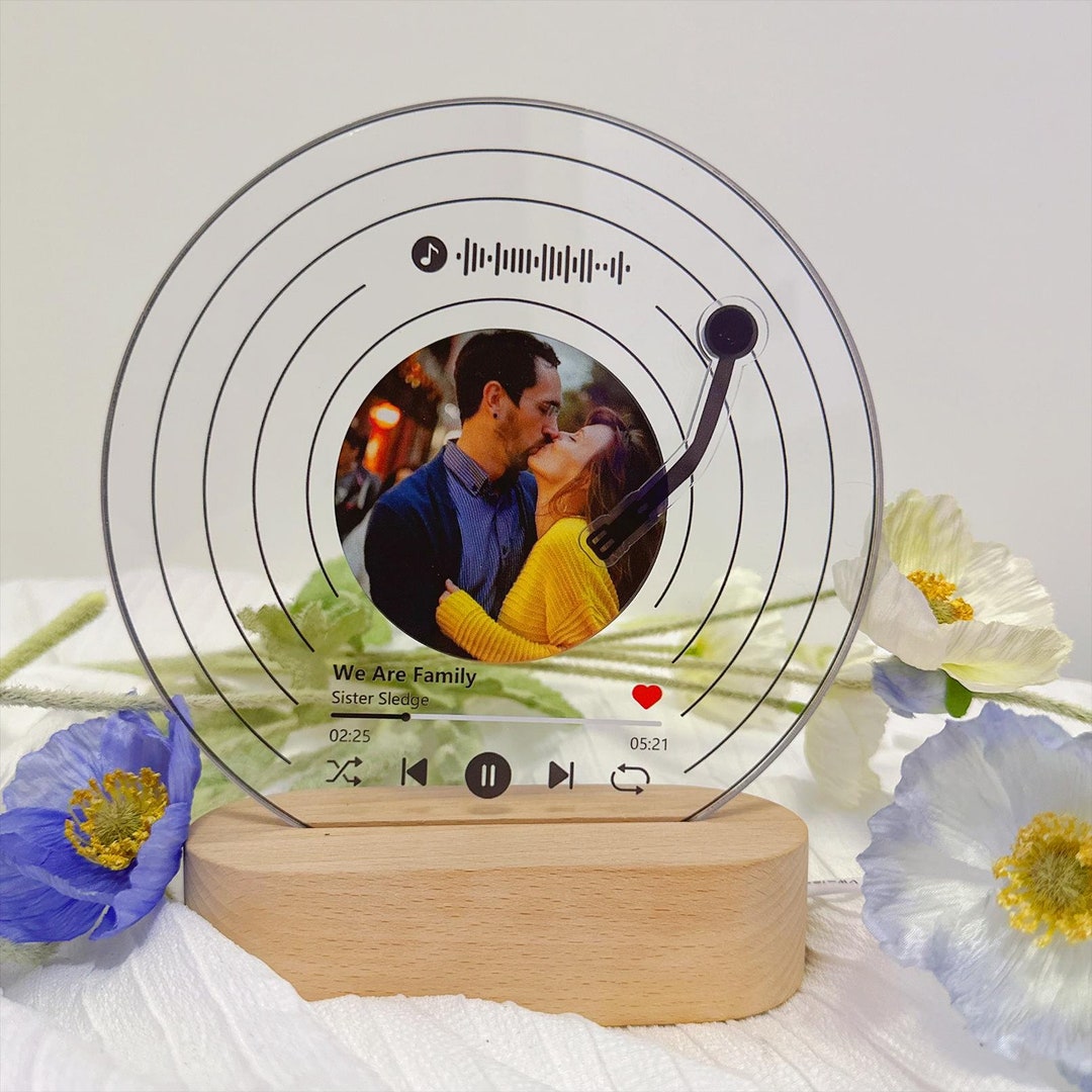 Personalized Vinyl Record With Phot, Acrylic Song Plaque, Anniversary ...