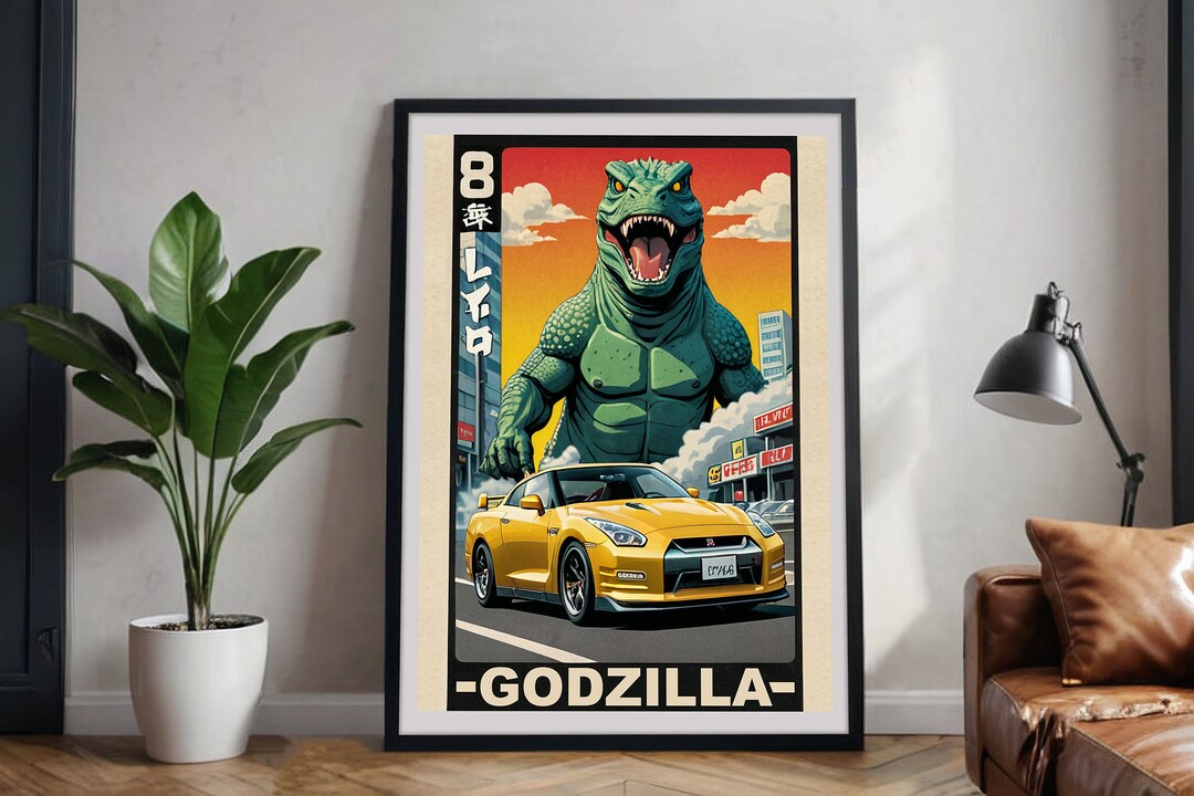 Nissan GTR R35 Godzilla Print, Japanese Car Print, R35 Poster, JDM, Car ...