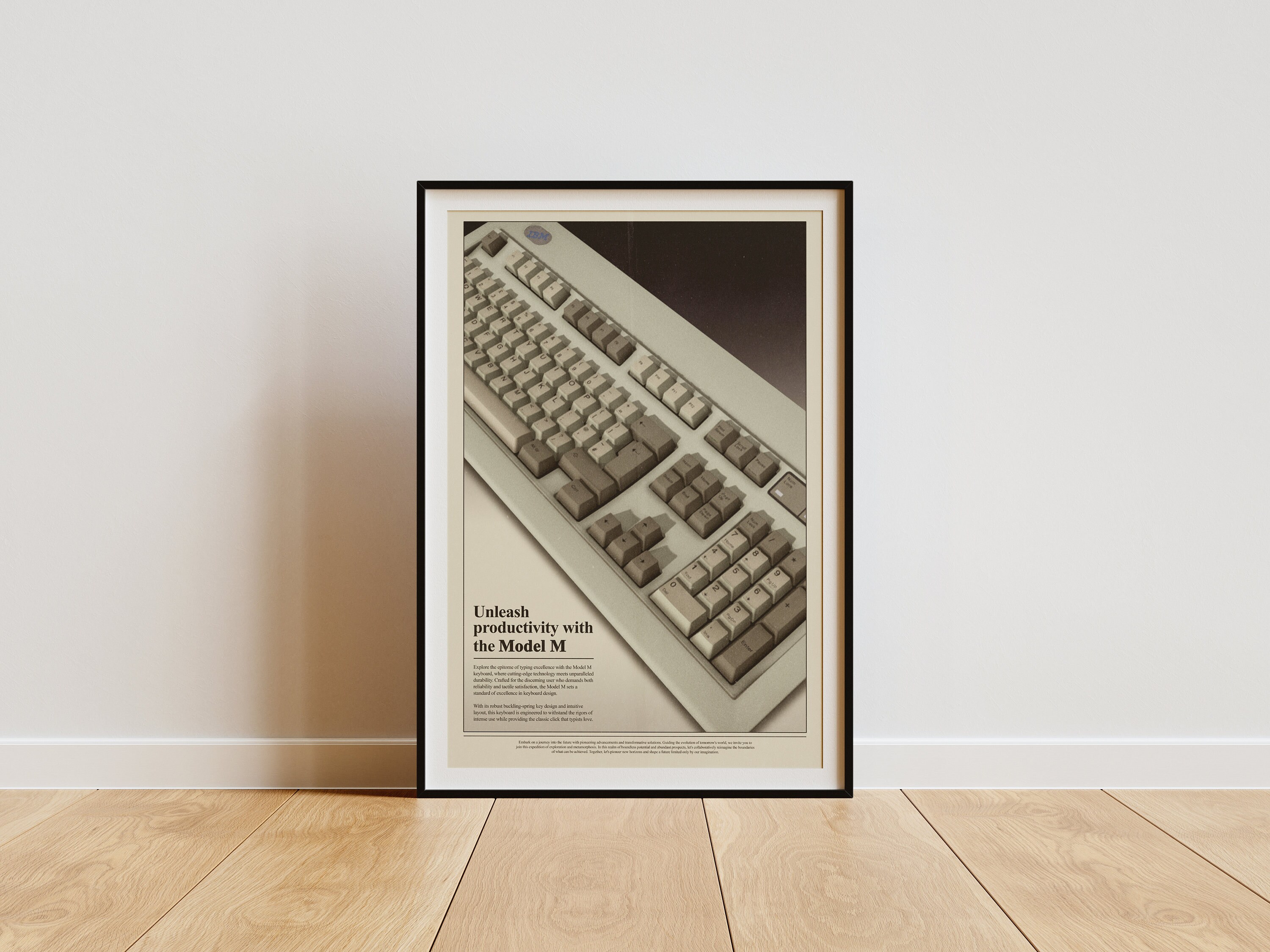 Vintage Model M Keyboard Retro Poster, Model M Keybaord, Retro Computer ...
