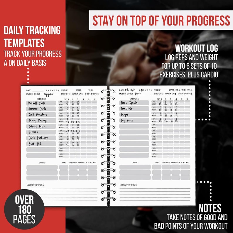 Workout Tracker Printable, Daily Exercise Log, Fitness Journal, Workout ...