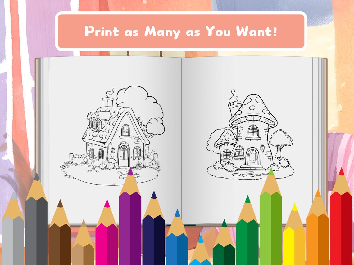 60 Cute Houses Coloring Pages for Kids Coloring Activity Learning ...