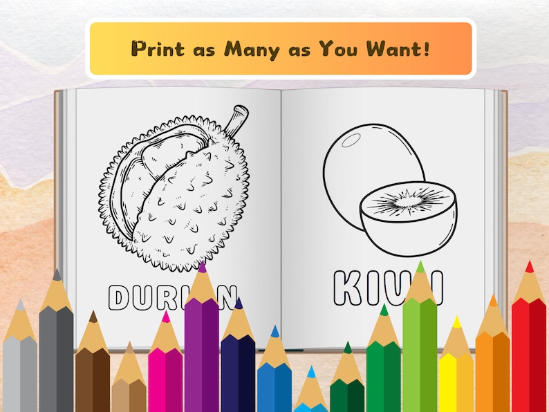 40 Fruits With Names Coloring Pages for Kids Learning Materials for ...