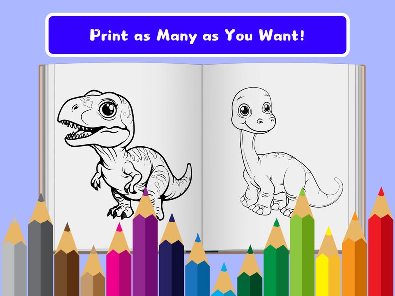 60 Dinosaurs Coloring Pages for Kids, Adults, Coloring Book for Home ...