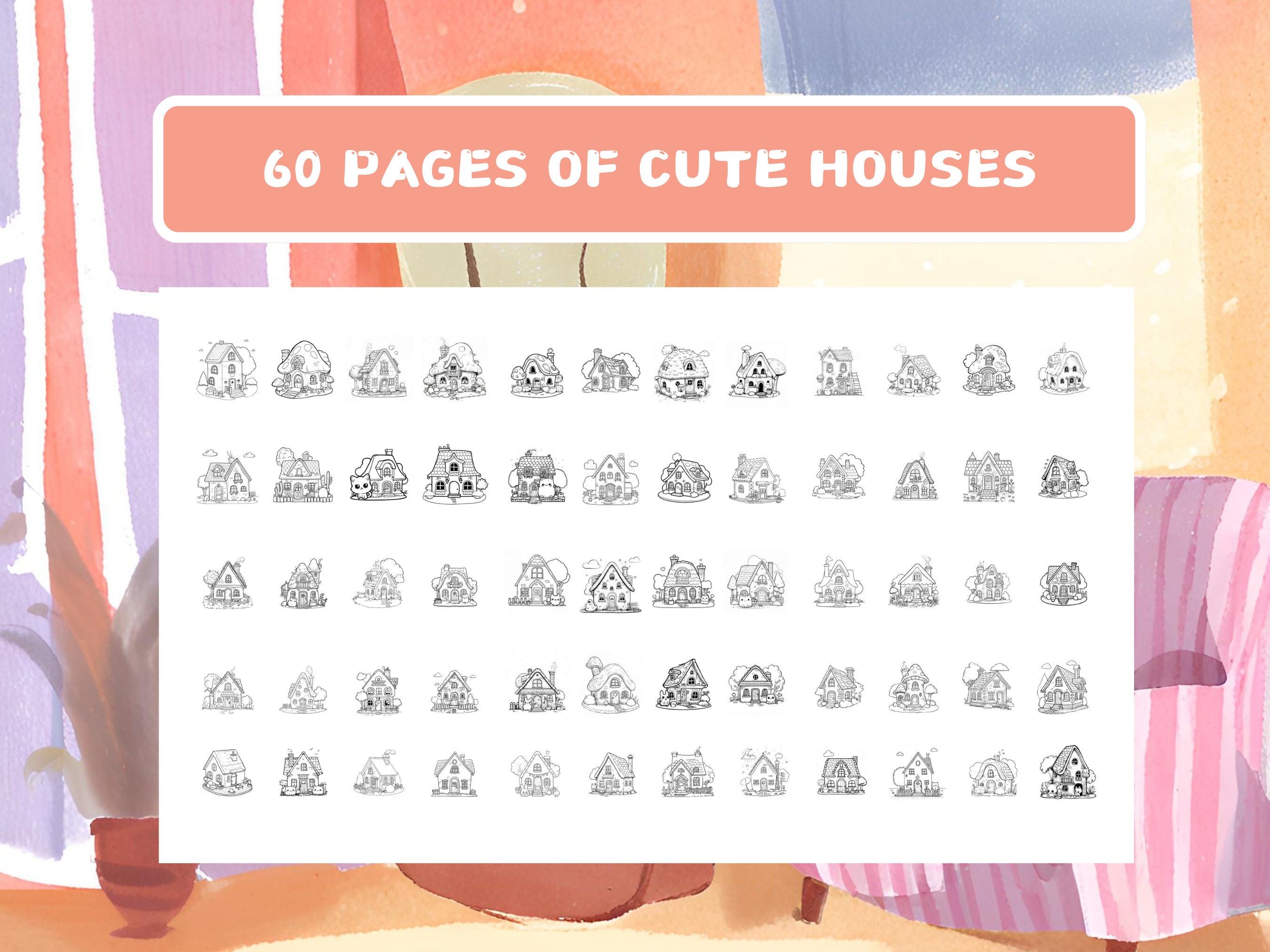 60 Cute Houses Coloring Pages for Kids Coloring Activity Learning ...