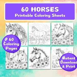 60 Horses Coloring Pages for Kids, Adults, Coloring Activity and ...