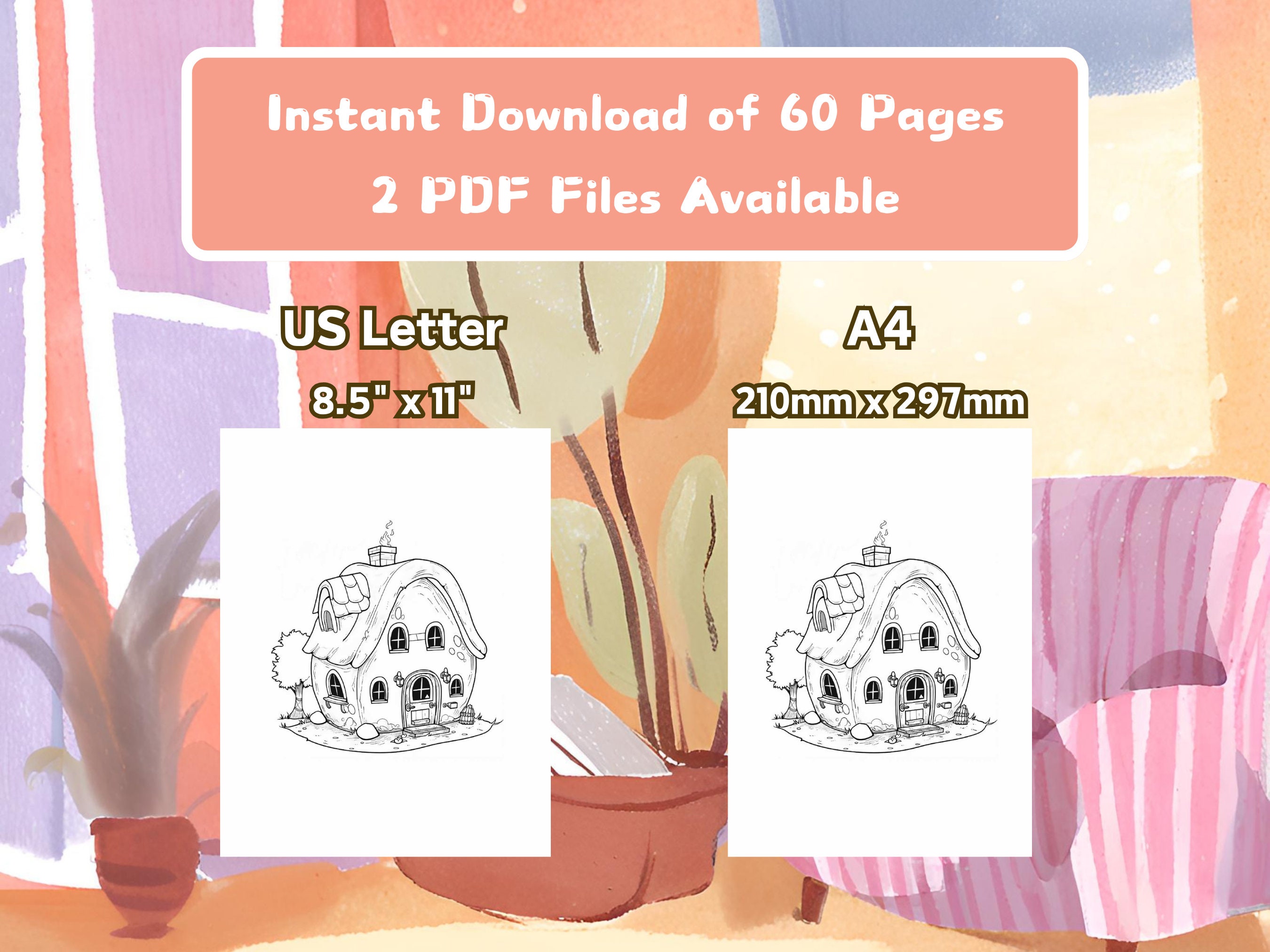 60 Cute Houses Coloring Pages for Kids Coloring Activity Learning ...