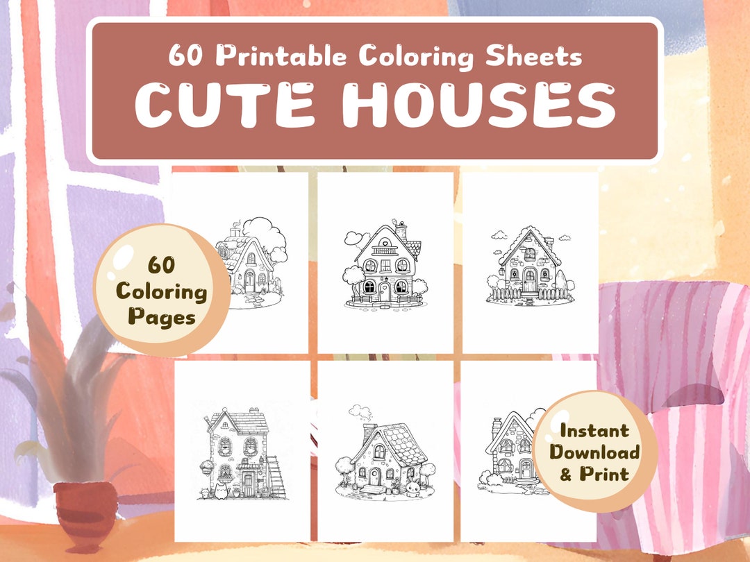60 Cute Houses Coloring Pages for Kids Coloring Activity Learning ...