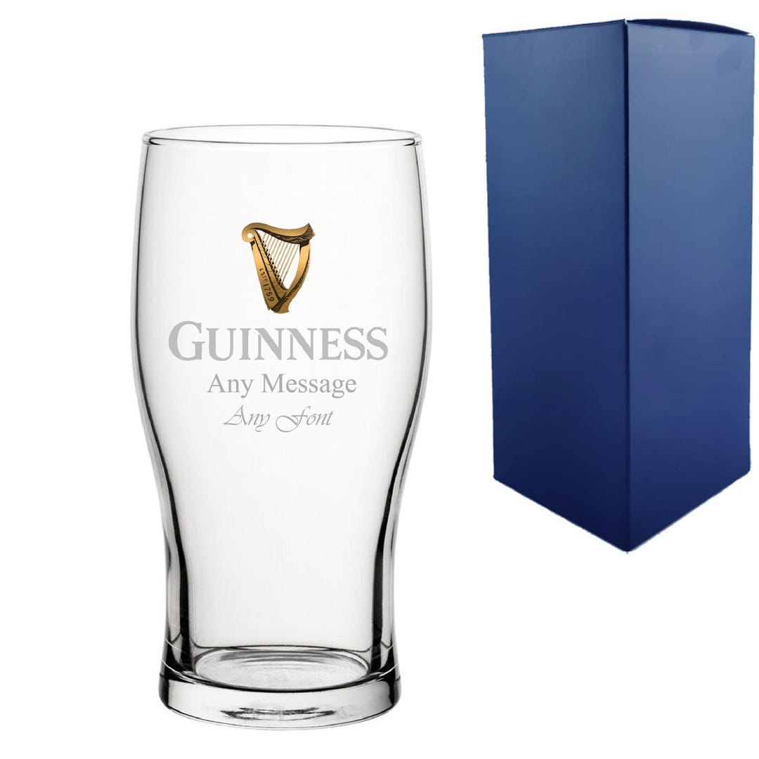 Personalised Engraved Official Guinness Pint Glass, Gift Boxed - Etsy UK