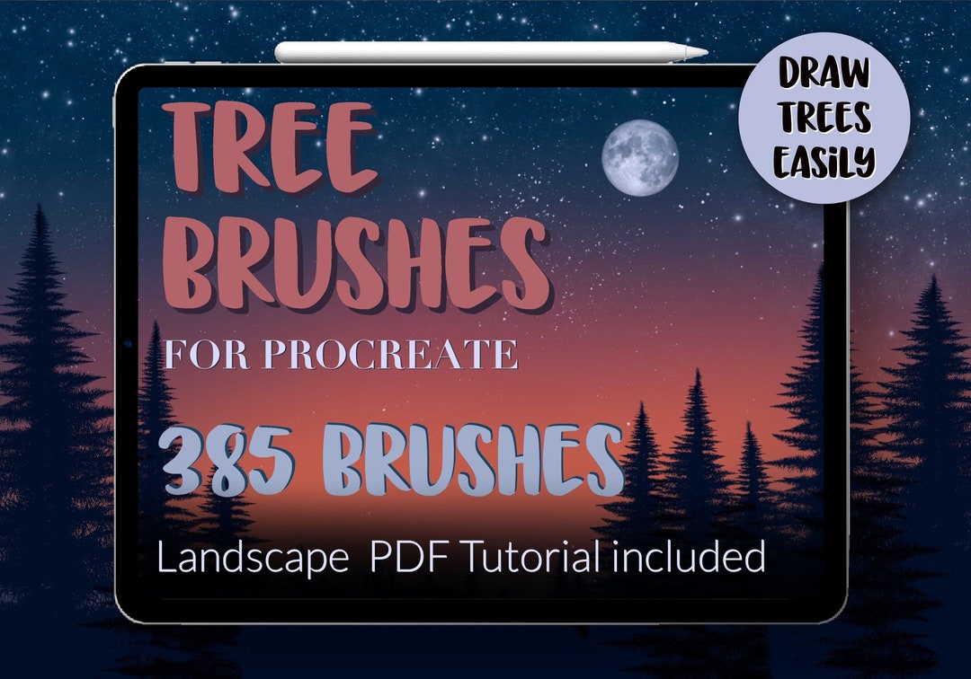 385 Tree Procreate Brushes, Pressure Sensitive, Nature Brushes ...