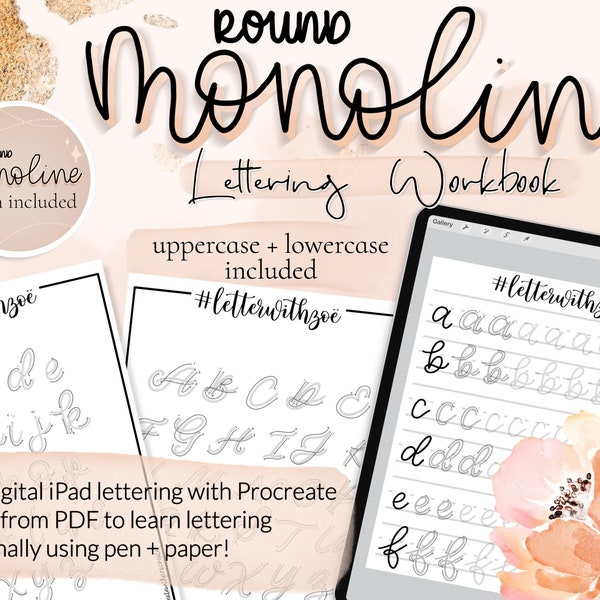 Monoline Practice Sheet - Etsy