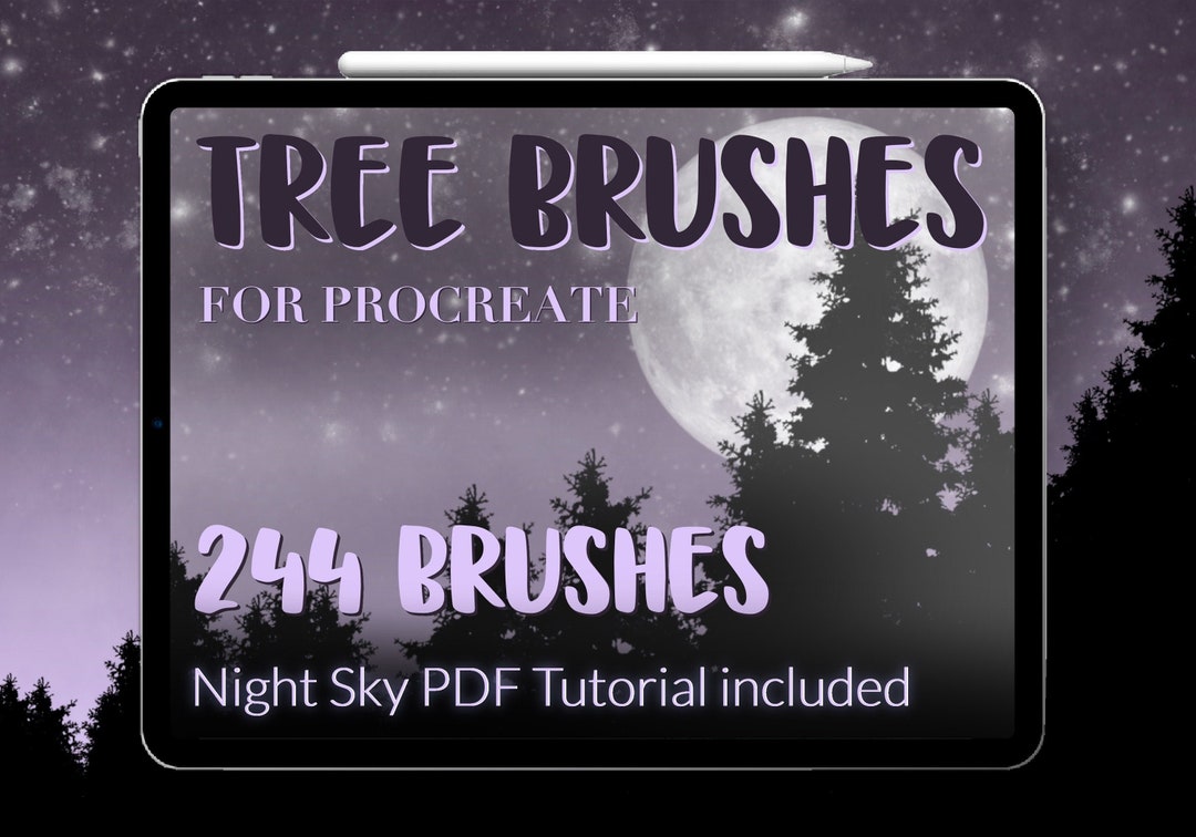 244 Tree Procreate Brushes, Pressure Sensitive, Nature Brushes ...