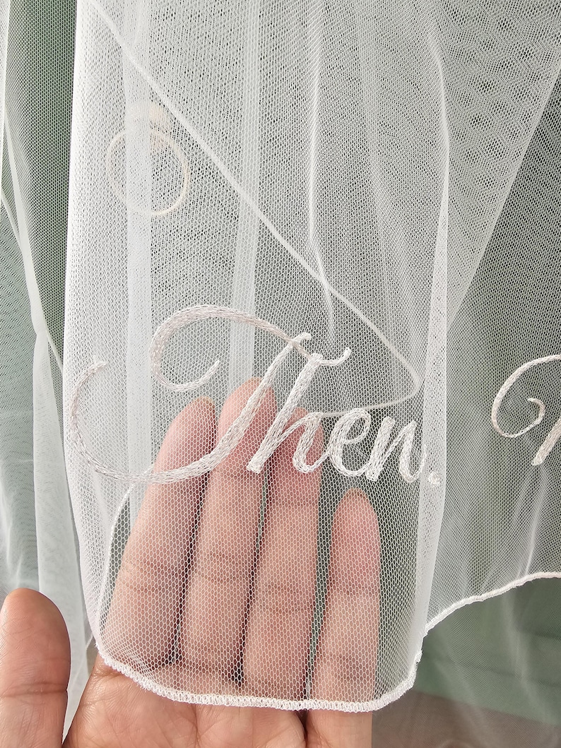 Personalised Bridal Veil, Embroidery Size 6cm/2.4", Personalised ...