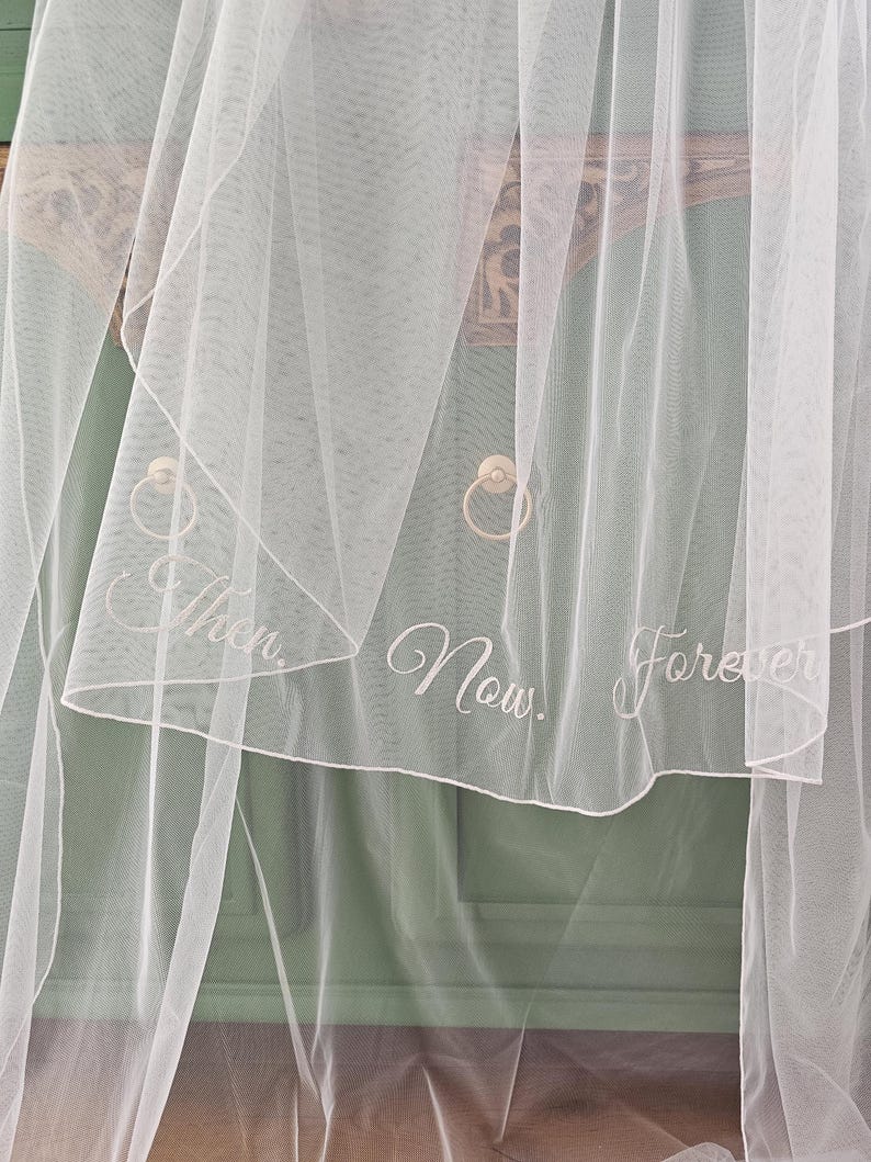 Personalised Bridal Veil, Embroidery Size 6cm/2.4", Personalised ...