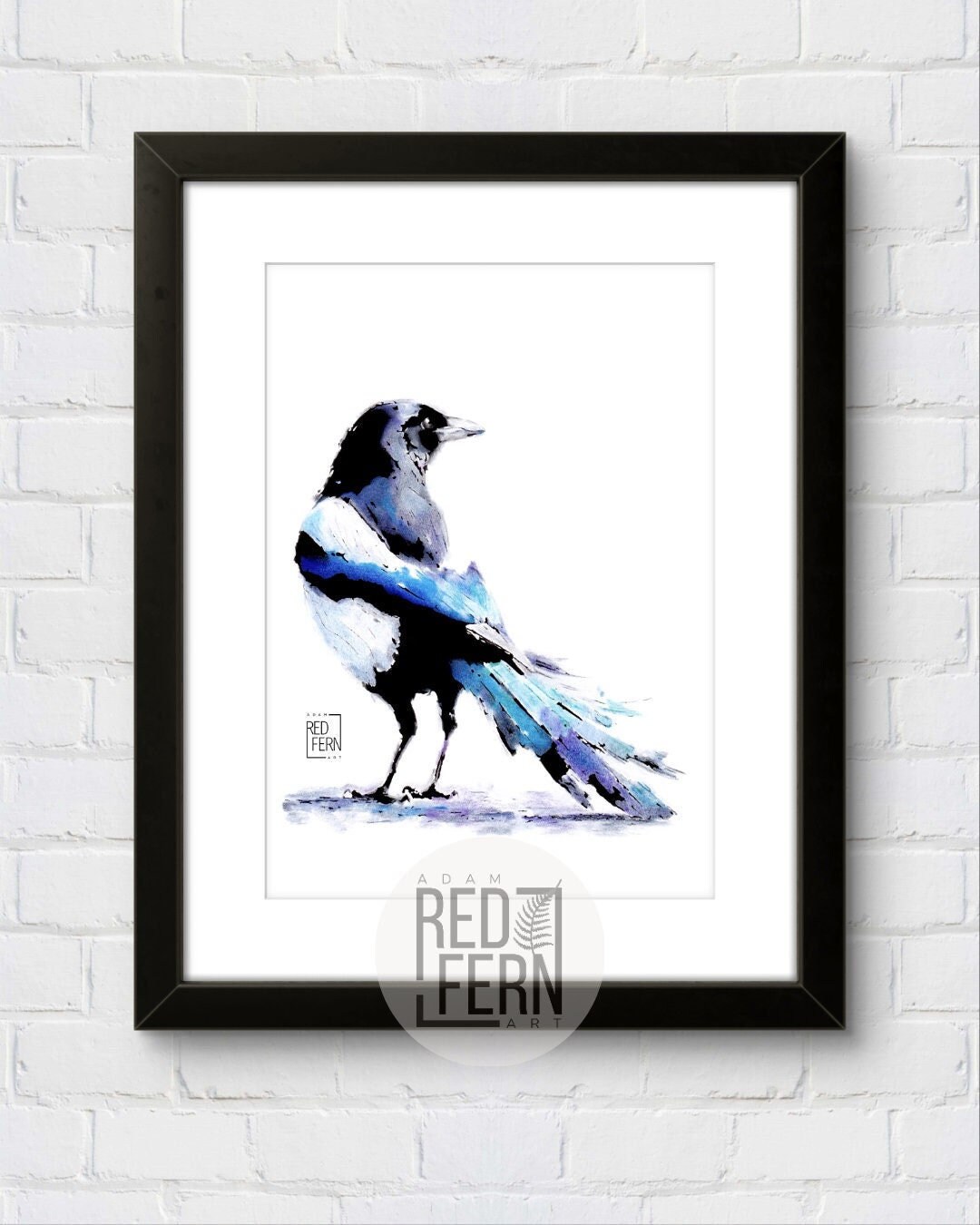 Magpie Artwork Print Original Art | Beautiful Modern Wall Decor - Etsy