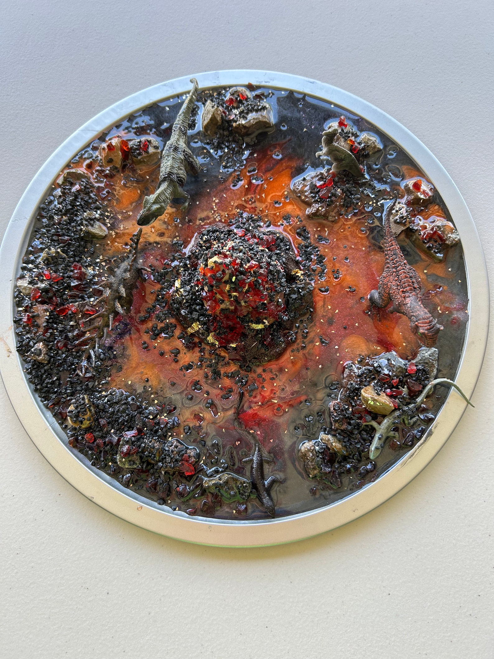 Dinosaurs Lava and Volcano Fighting in 3d Diorama - Etsy