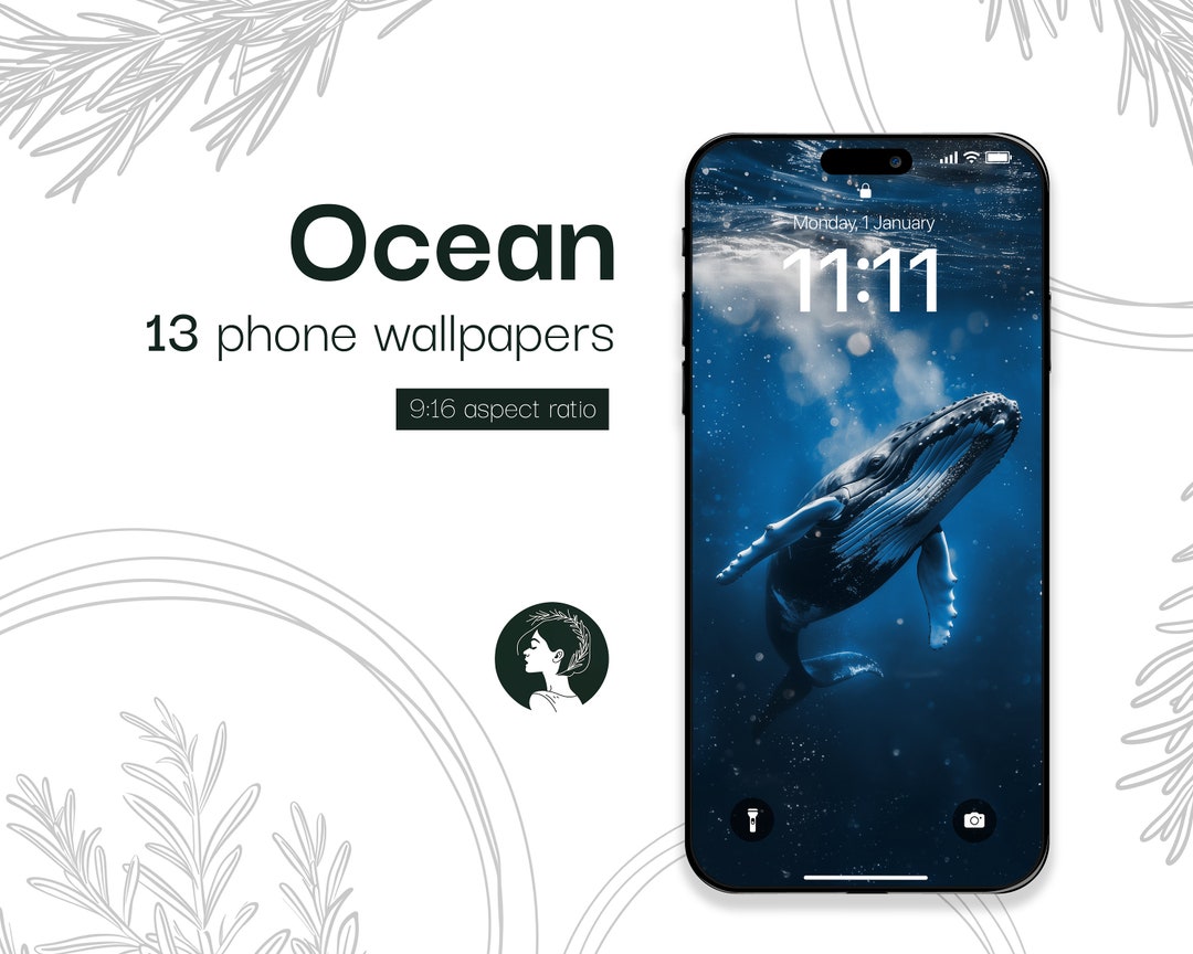 Ocean Blue Abstract Mobile Wallpaper, Instant Download, iPhone ...