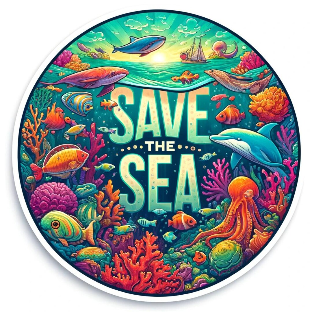 Sea and Ocean Eco-friendly Sticker - Etsy