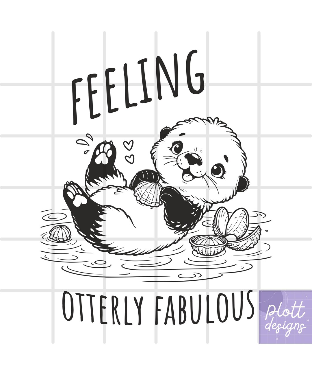 Otter Plotter File - Cute Otter Design for Plotter - Funny Animal Motif ...