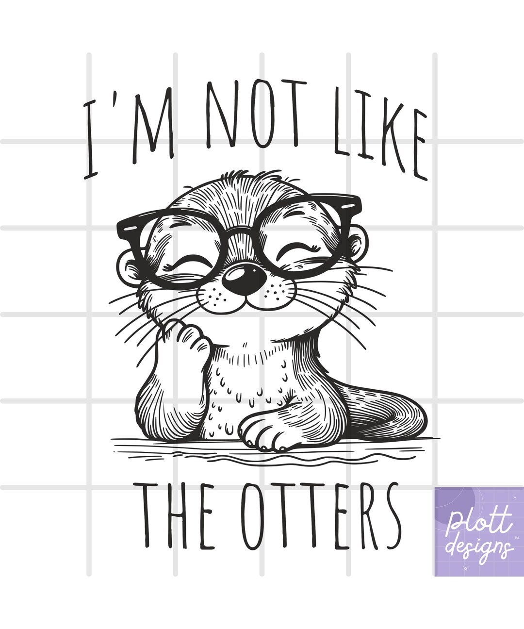Otter Plotter File - Cute Otter Design for Plotter - Funny Animal Motif ...