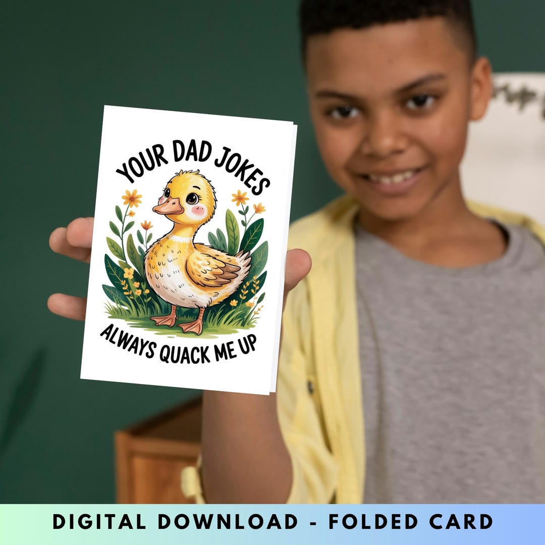 Duck Dad Jokes, Father's Day Card, Digital Dad Birthday Card, Dad ...
