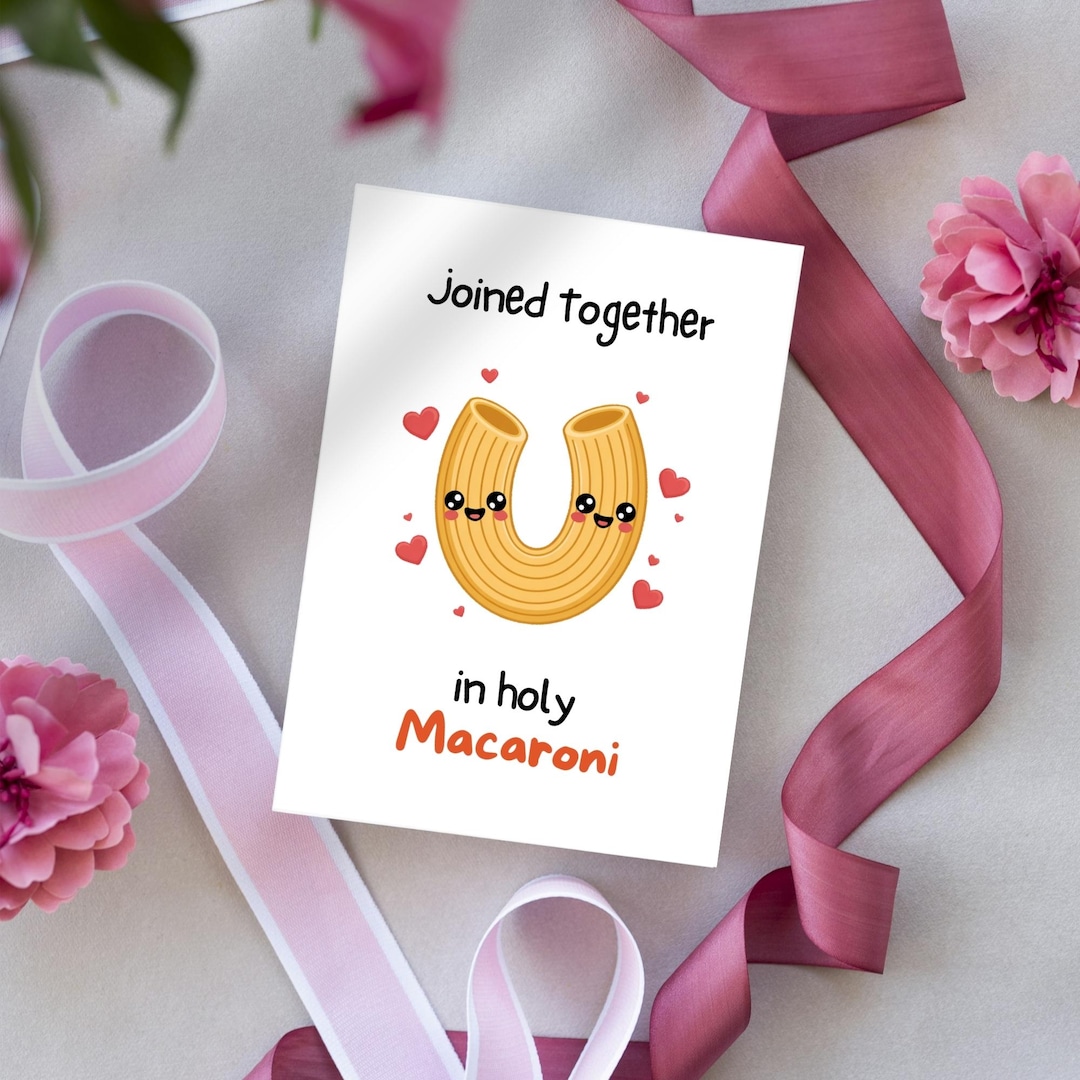 Holy Macaroni Funny Wedding Anniversary Card, Funny Wedding Shower Card ...