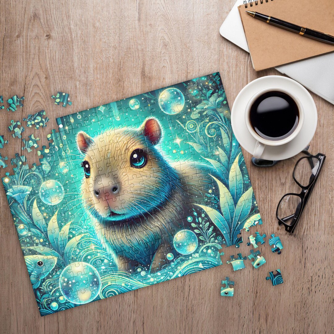 Cute Capybara Puzzle for Adult, Home Decor Piece, Wildlife Art, Animal ...