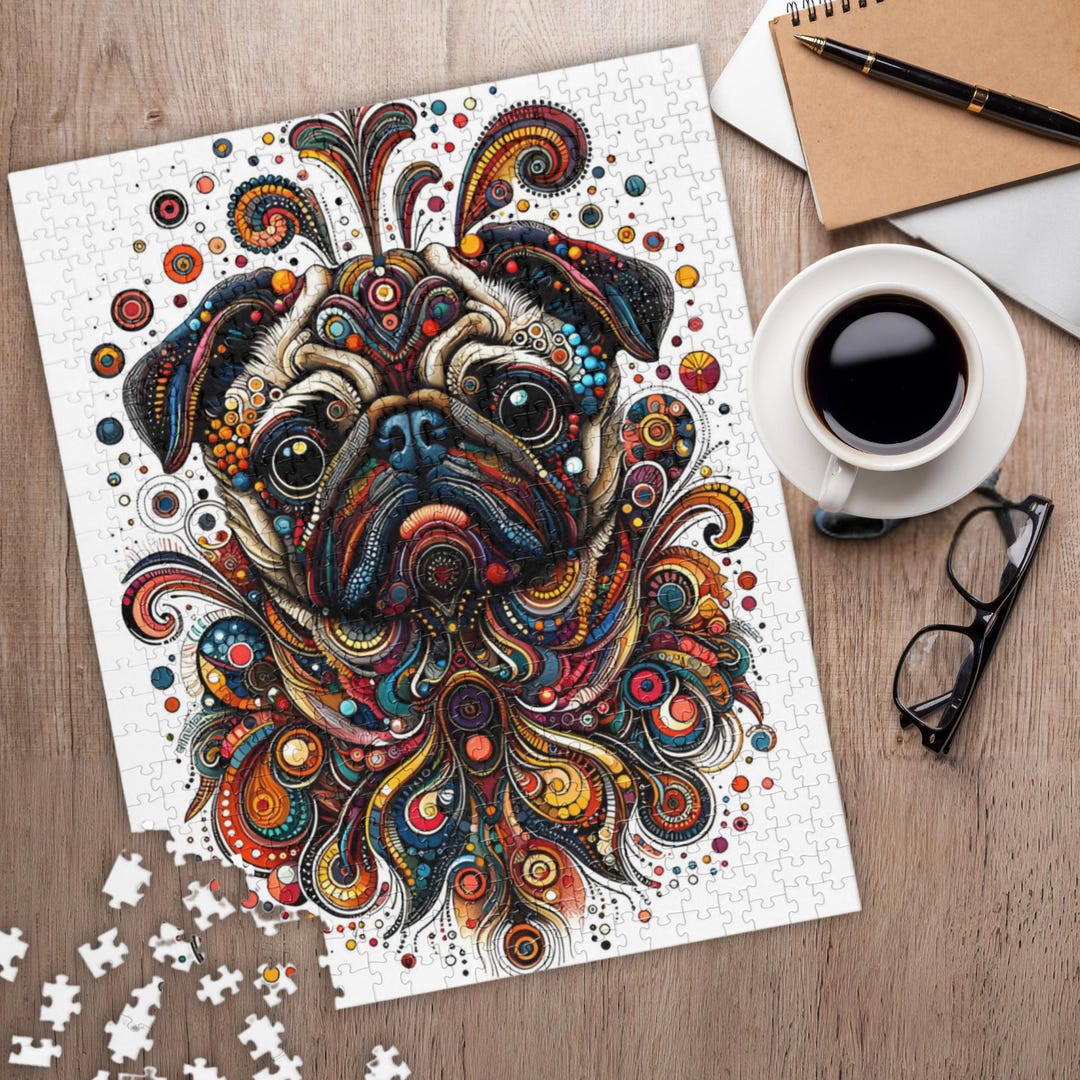 Adorable Pug Jigsaw Puzzle: Perfect Gift for Dog Lovers, Pug Owners ...