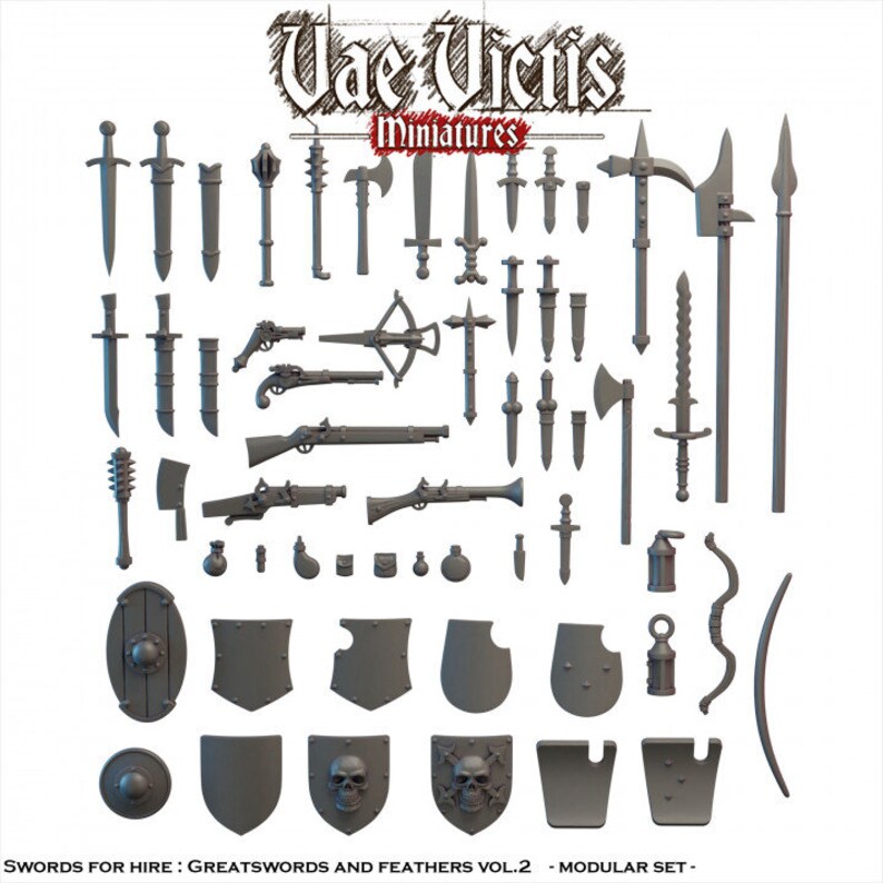 Weapons Pack, Bits and Weapon Conversions Fantasy Miniatures by Vae ...