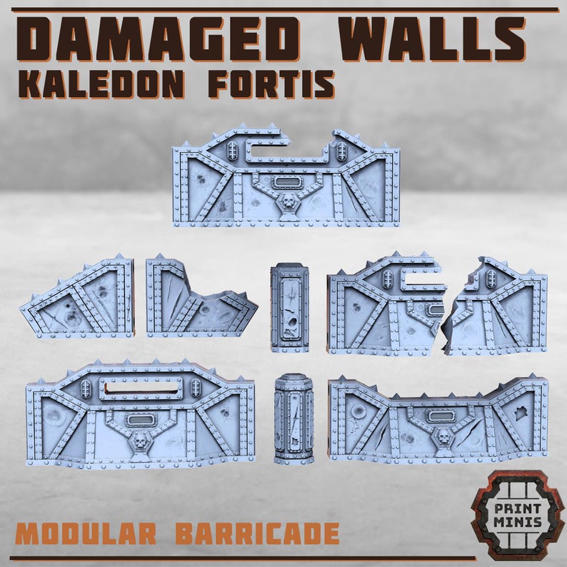 Barricade Wall Defence Line - Kaledon Fortis Army, Sci-fi Space Militia ...