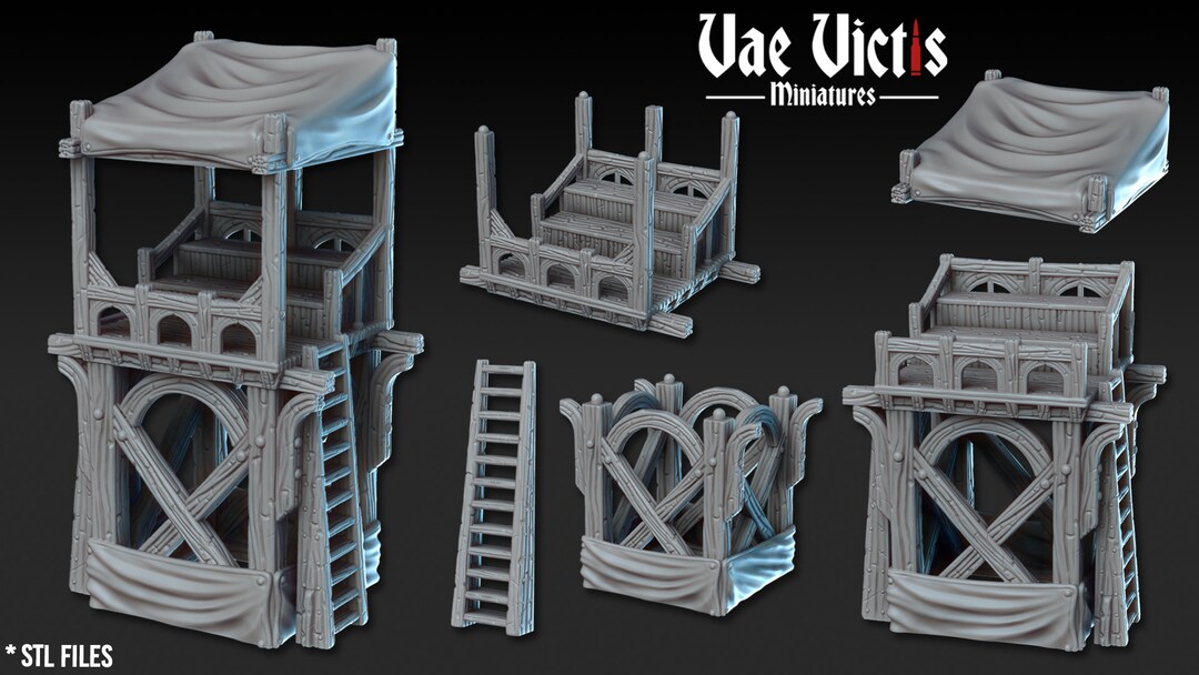 Fantasy Modular Arena Set Medieval Building 28mm Tabletop Terrain 32mm ...