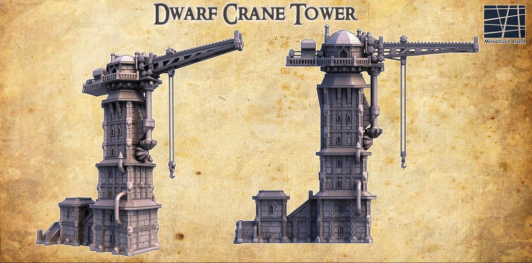 Dwarf Crane Tower – 3D Printed Tabletop Terrain, 28mm Wargaming - Etsy