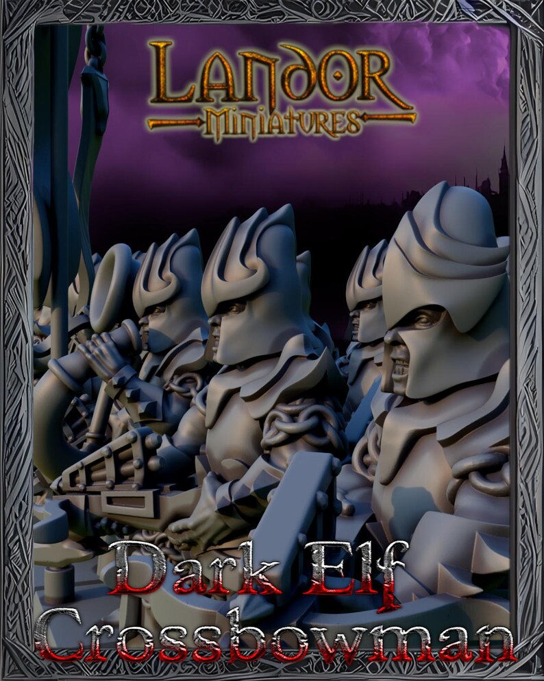 Dark Elves Crossbowman, Modular Dark Elven Miniatures by Landor ...