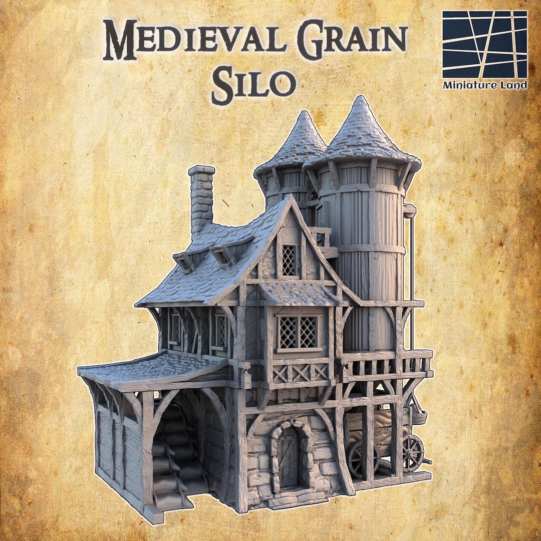 Medieval Grain Silo - Tabletop Terrain - 28 MM, Tabletop 3D Printed Terrain by Miniatureland ...