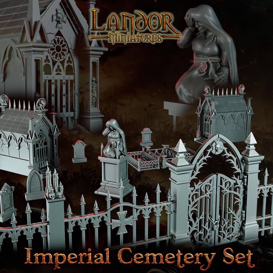 3D Printed Imperial Cemetery Terrain, Wargaming RPG Scenery - Etsy