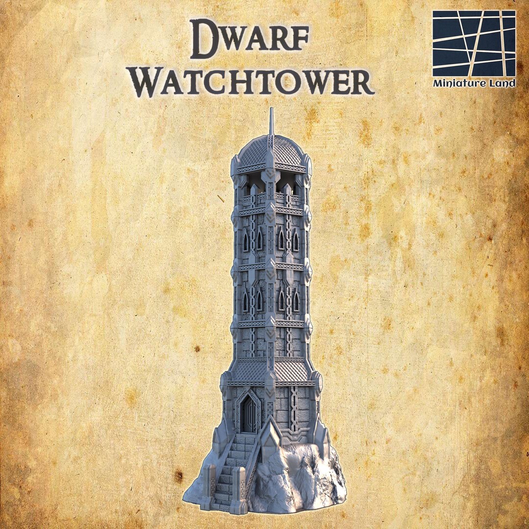 Dwarf Watchtower - Tabletop Terrain - 28 MM, Tabletop 3D Printed ...