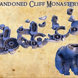 3D Printed Abandoned Cliff Monastery – Tabletop RPG Terrain, 28mm - Etsy