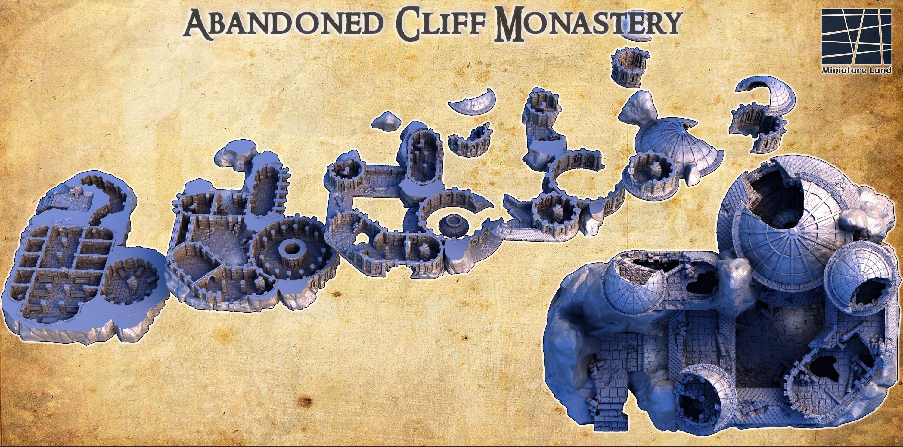 3D Printed Abandoned Cliff Monastery – Tabletop RPG Terrain, 28mm - Etsy