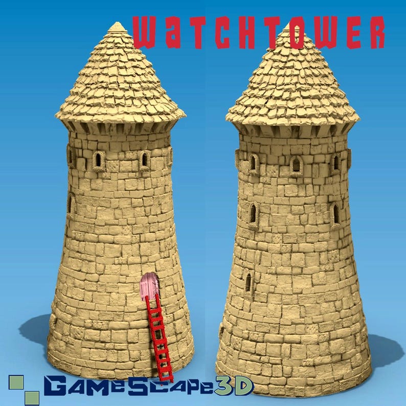Watchtower With Ladder Access by Gamescape3d - 3D Printed Tabletop ...