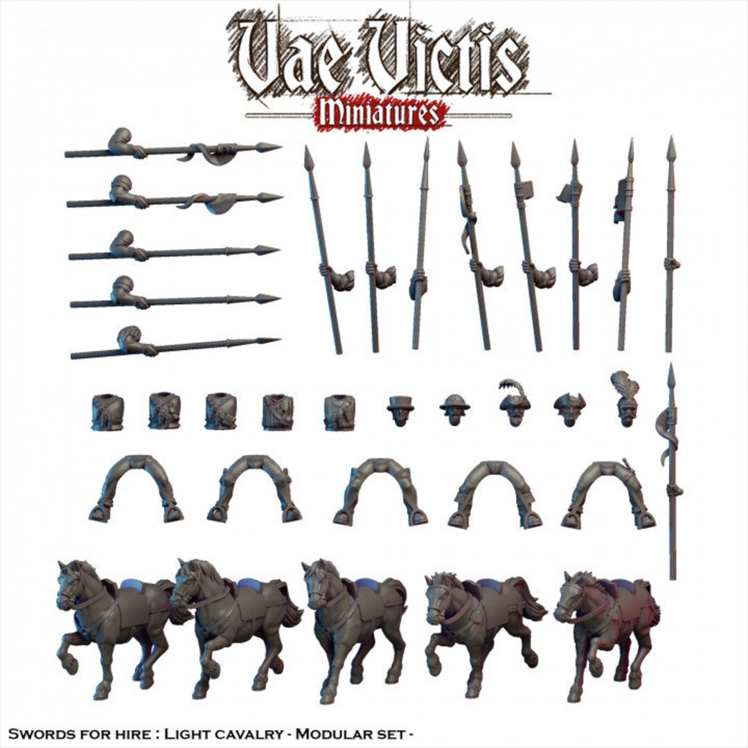 Modular Cavalry Pistolier Lancer Miniatures, Bits and Weapon ...