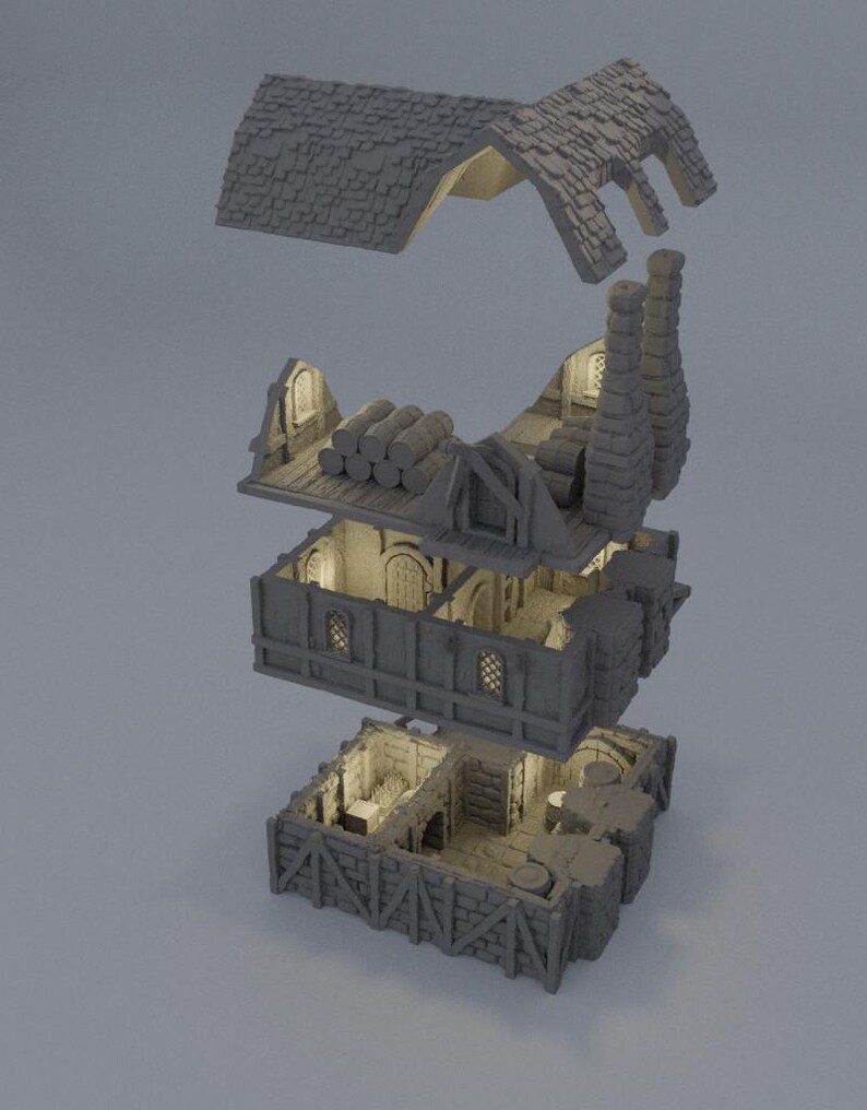 3D Printed Medieval Distillery – 28mm Tabletop Terrain - Etsy